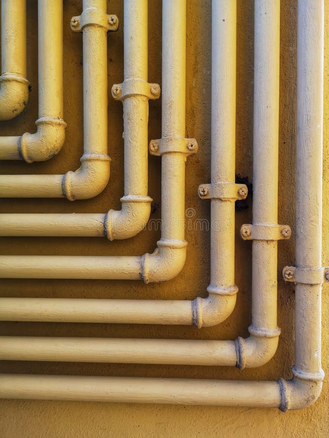 Gas Pipe System on the Wall Stock Image - Image of piping, residential ...