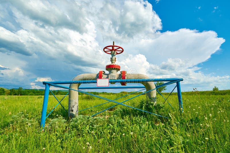 Gas pipe with a tap valve stock image. Image of engineering - 55032391