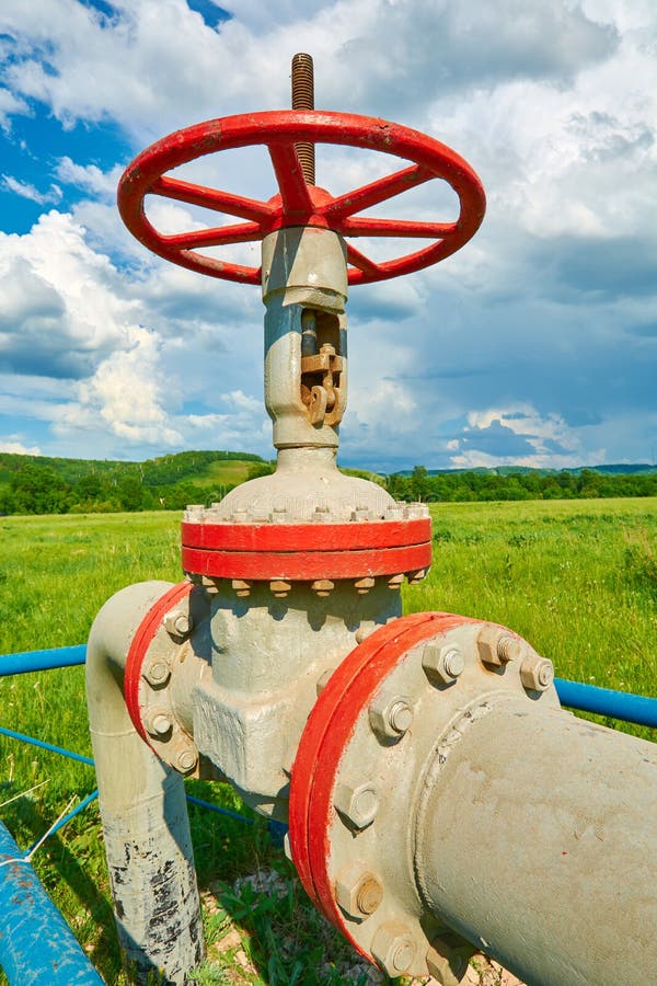 Gas pipe with a tap valve stock image. Image of engineering - 55032391