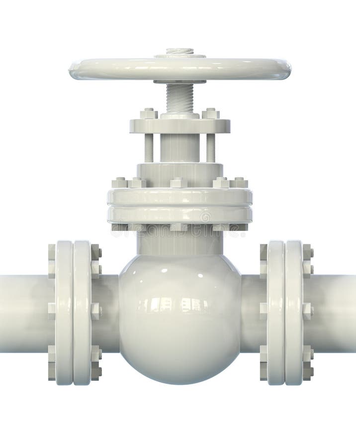 Gas Pipe Valve Illustration. Isolated on White Stock Illustration ...