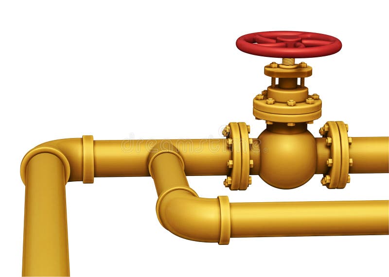 Gas Pipe Valve Illustration. Isolated on White Stock Illustration ...