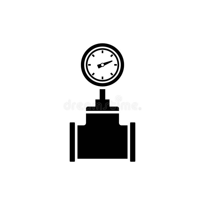 Gas Pipe Valve and Pressure Meter Stock Vector - Illustration of ...