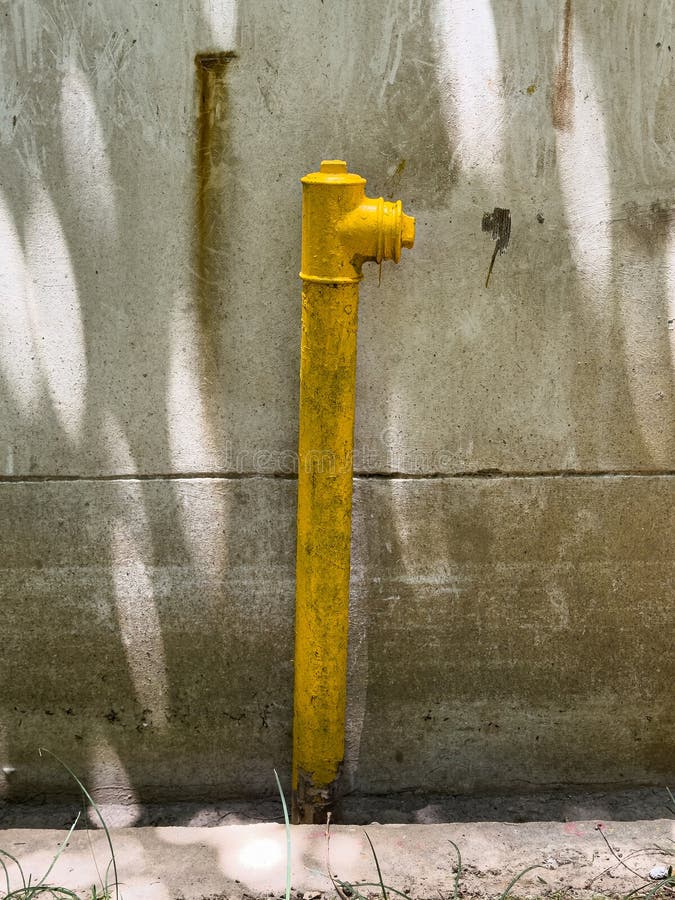 Gas Pipe in Yellow from Underground To Be Connected Stock Photo - Image ...