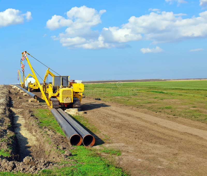 Gas Pipeline Construction, La Pampa Province , Stock Photo - Image of ...