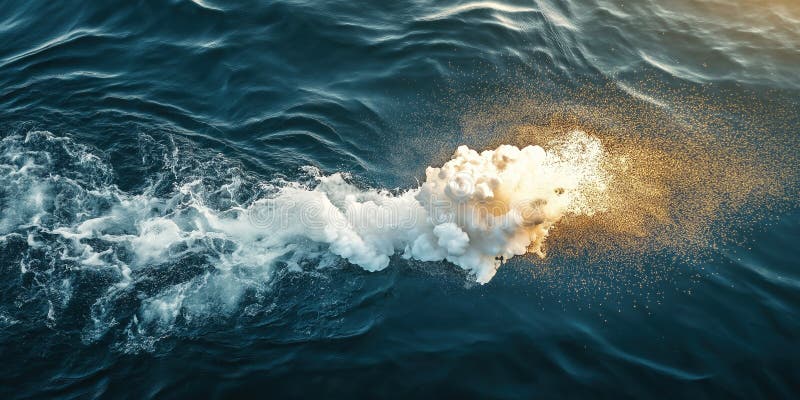 Gas Pipeline Exploding Underwater Causing Pollution Stock Illustration ...