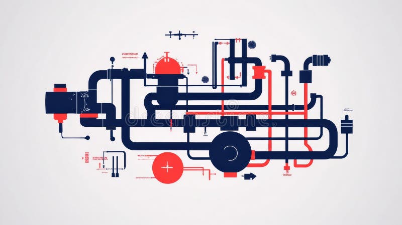 Gas Pipeline Flow Infographic Showcasing Minimalist Design Elements and ...