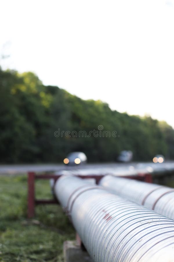 Gas pipeline on a street stock photo. Image of business - 109136592