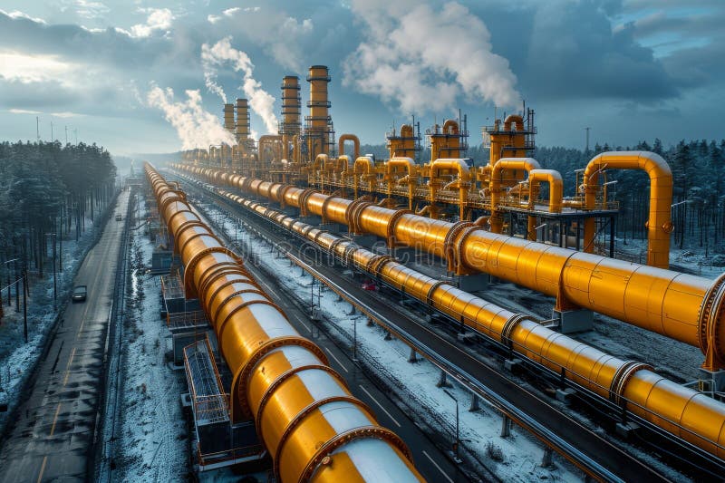 Gas Pipes and Compressor Stations Centralized Methane Transportation ...