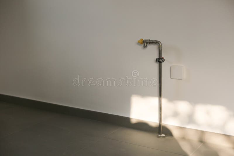 Gas pipes in the kitchen stock image. Image of count - 165961619