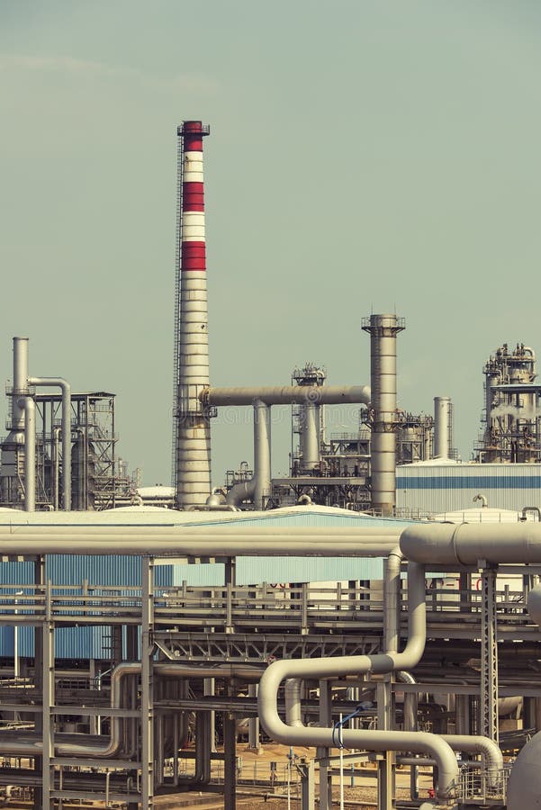 Gas Processing Factory. Landscape Stock Image - Image of generator ...