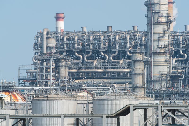Gas Processing Factory. Landscape Stock Image - Image of pollution ...