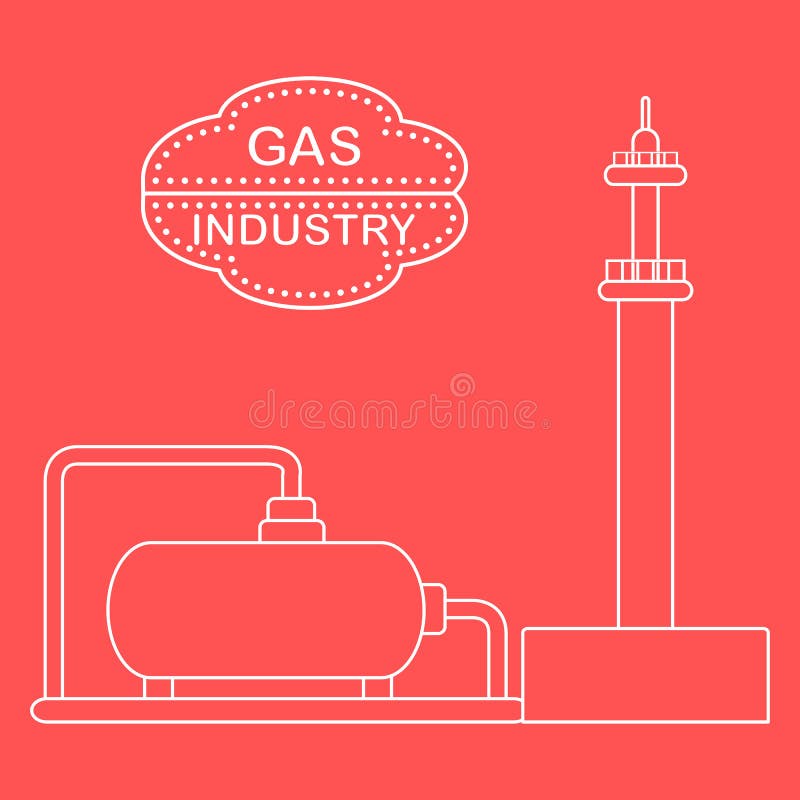 Gas Processing Plant. Gas Storage Tank Stock Vector - Illustration of ...