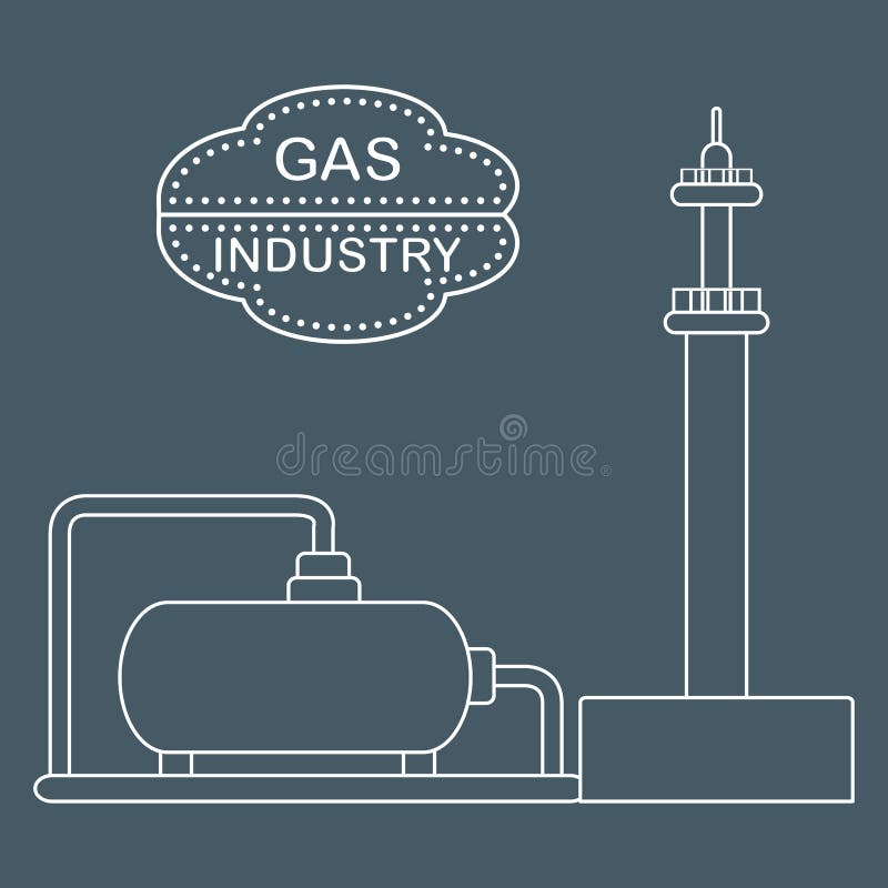 Gas Processing Plant. Gas Storage Tank Stock Vector - Illustration of ...