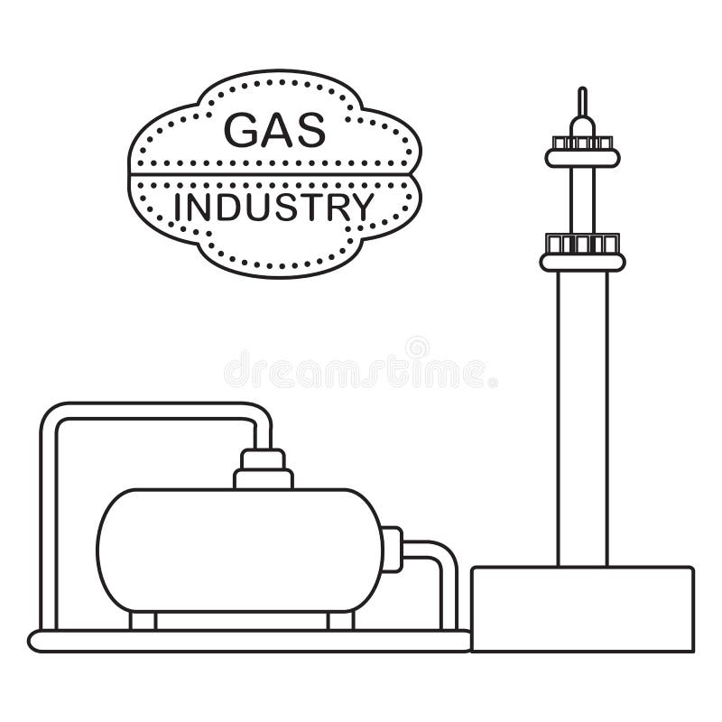 Gas Processing Plant. Gas Storage Tank Stock Vector - Illustration of ...