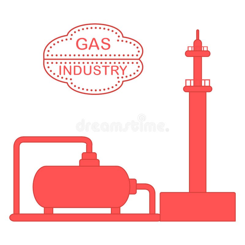 Gas Processing Plant. Gas Storage Tank Stock Vector - Illustration of ...