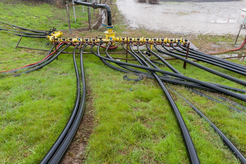 Gas, Pipeline. Production and Distribution Pipes. Stock Photo - Image ...