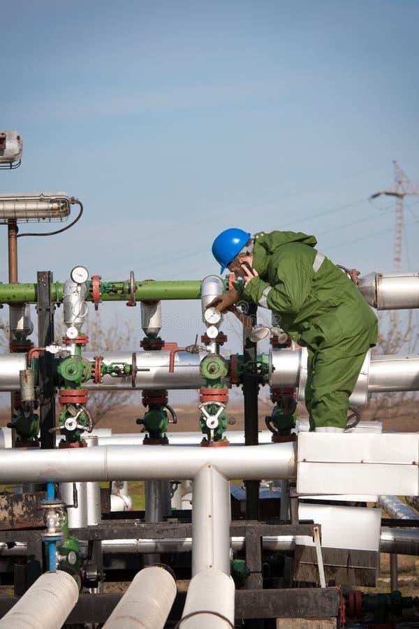 Gas Production Operator stock photo. Image of compressor - 27761922