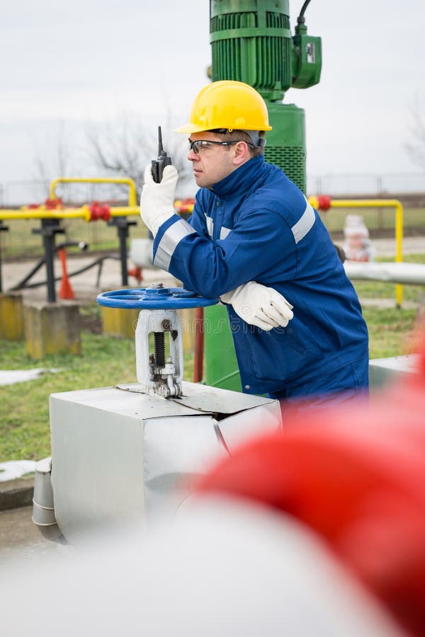 Gas Production Operator stock image. Image of pipeline - 49096923