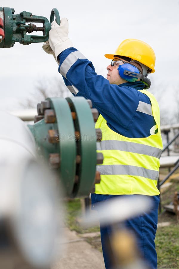 Gas Production Operator stock photo. Image of site, fossil - 49251884