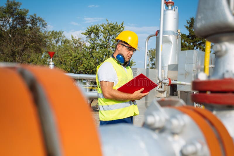 Gas Production Operator stock photo. Image of site, protection - 58060542