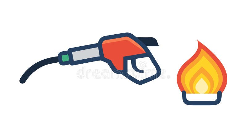 Gas Pump with Fire, Flammable Hazard Vector Design Generative AI Stock ...