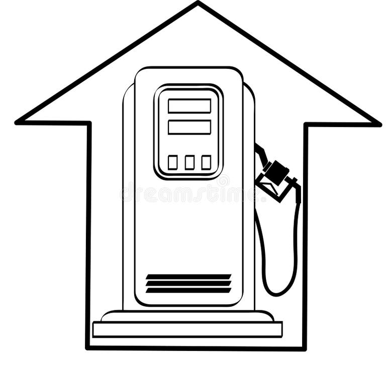 Gas pump in rising arrow stock vector. Illustration of nozzle - 4858207