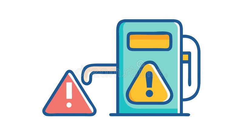 Gas Pump with Warning Sign Icon, Vector Design Generative AI Stock ...