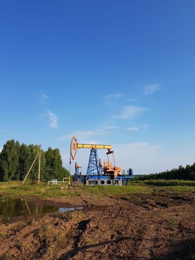 Gas Pumping Unit Pumps Gas Out of the Ground Stock Photo - Image of ...