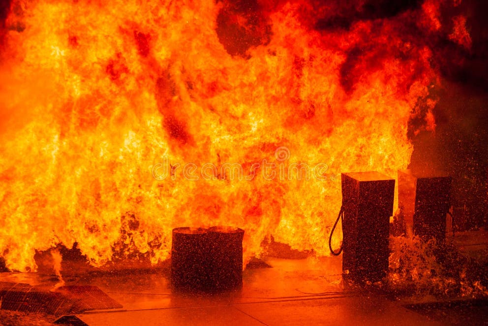 Gas Pumps Exploding stock photo. Image of heat, fire - 29084228