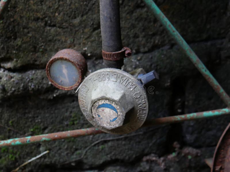 Gas Regulator Old and Rusty Stock Image - Image of green, nature: 236260543