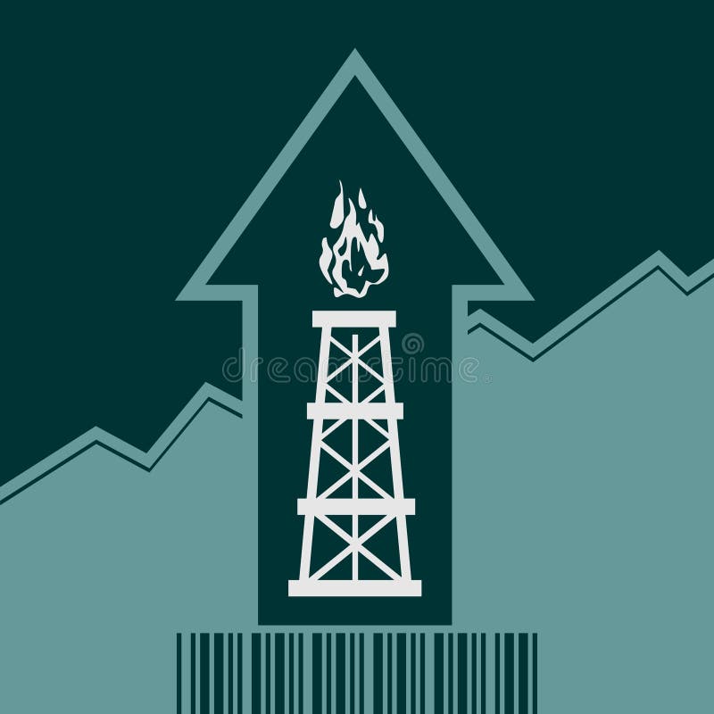 Gas Rig Icon Grow Up Arrow Bar Code Stock Illustrations – 2 Gas Rig ...