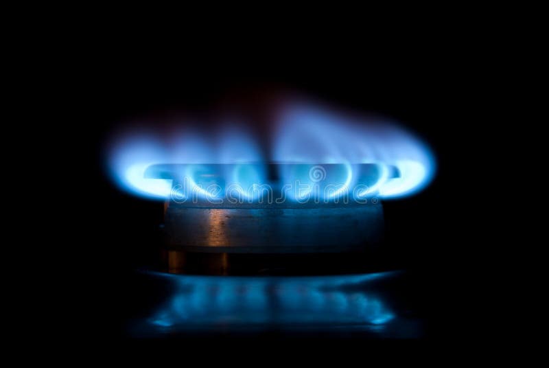 Blue gas stove stock photo. Image of plate, heat, flame - 3670482