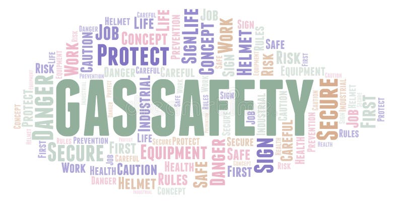 Gas Safety word cloud. stock illustration. Illustration of colors ...