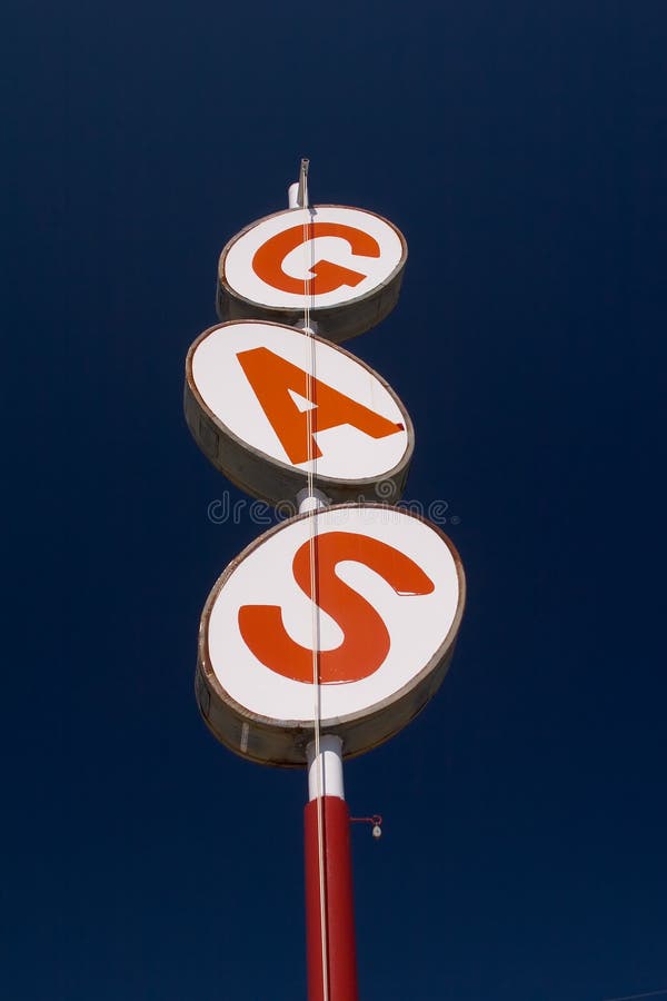 Gas sign retro stock photo. Image of closeup, petrol, copyspace - 522526