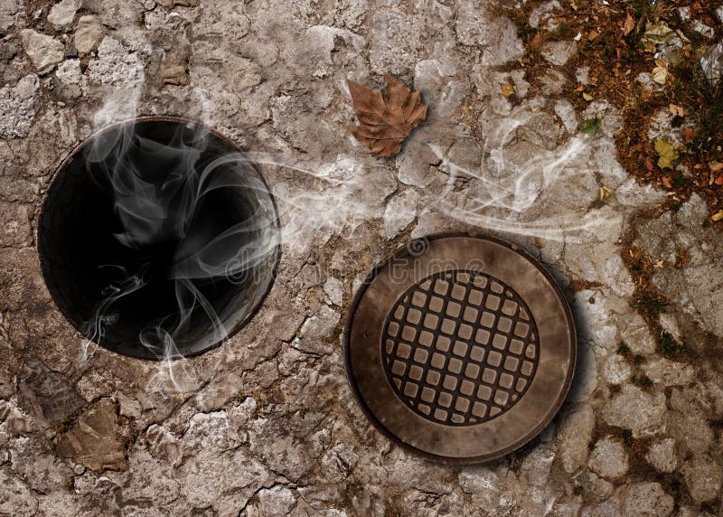 Gas smoke from open hole stock photo. Image of detail - 14701918