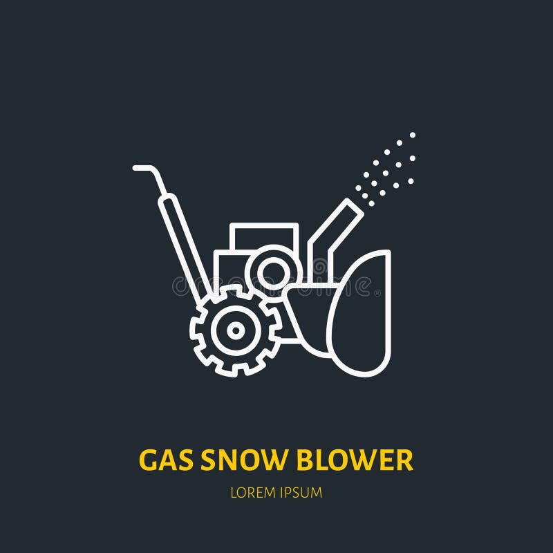 Gas Snow Blower Flat Line Icon. Vector Sign of Snow Removal Equipment ...