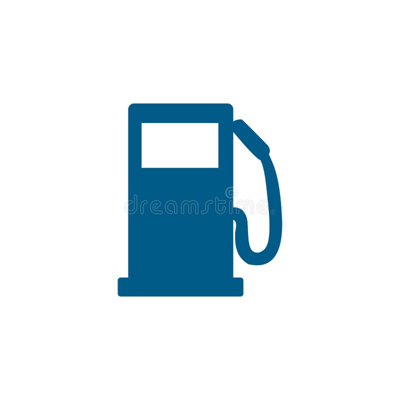 Gas Station Blue Icon on White Background. Blue Flat Style Vector ...