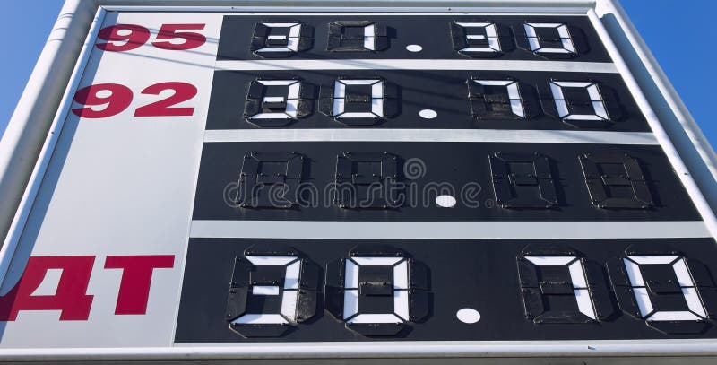 Gas station board stock photo. Image of petrol, display - 27305812