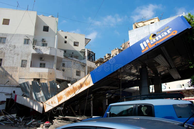 Gas Station Collapsed in an Explosion Editorial Stock Photo - Image of ...