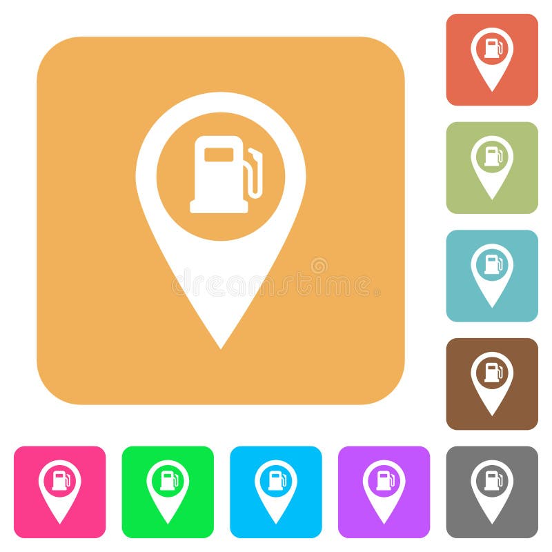 Gas Station GPS Map Location Rounded Square Flat Icons Stock Vector ... Gas Station GPS Map Location Rounded Square Flat Icons Stock Vector ...