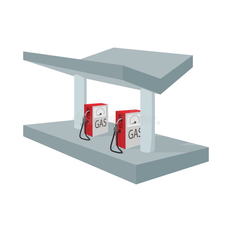Gas Station Icon, Cartoon Style Stock Illustration - Illustration of ...