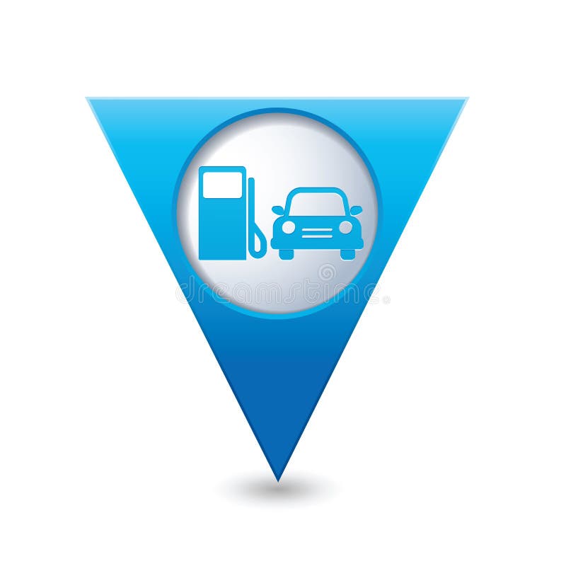 Gas Station Icon on the Map Pointer Stock Vector - Illustration of ...