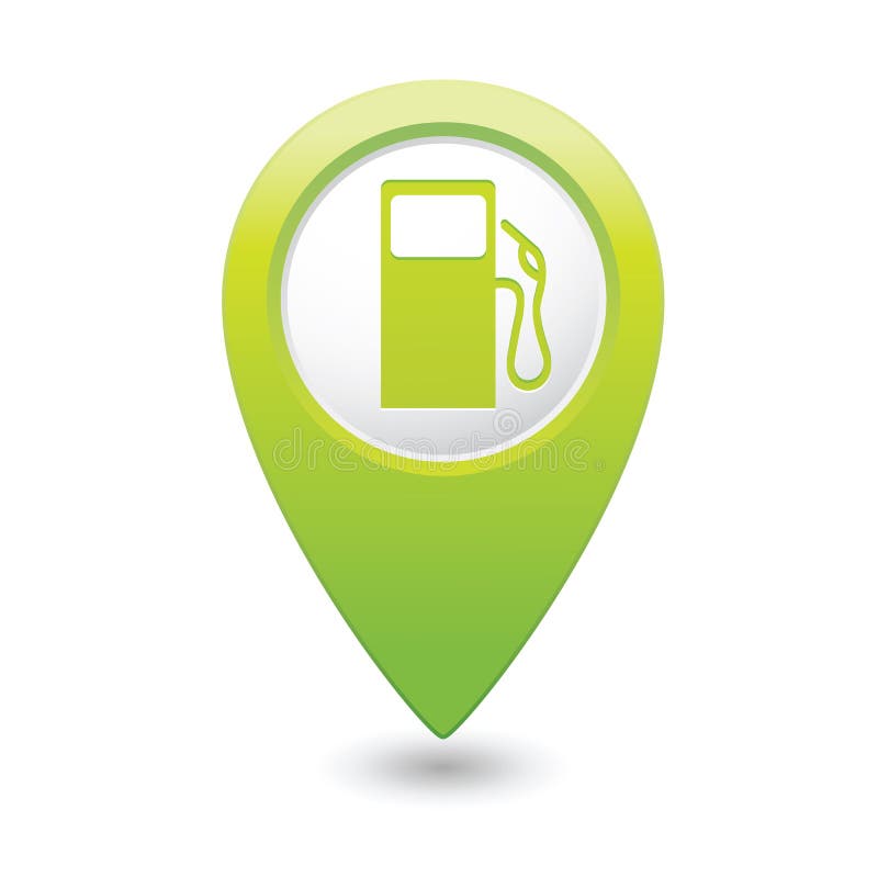 Gas Station Icon on the Map Pointer Stock Vector - Illustration of ...