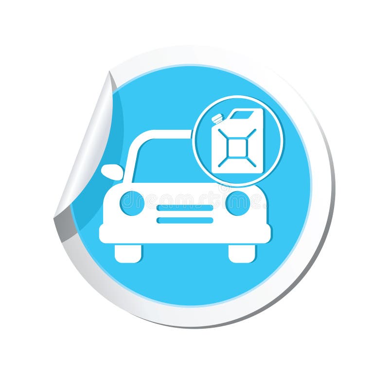 Gas Station Icon on the Sticker Stock Vector - Illustration of ...