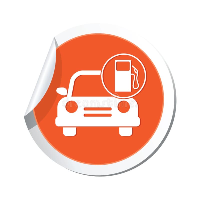 Gas Station Icon on the Sticker Stock Vector - Illustration of ...
