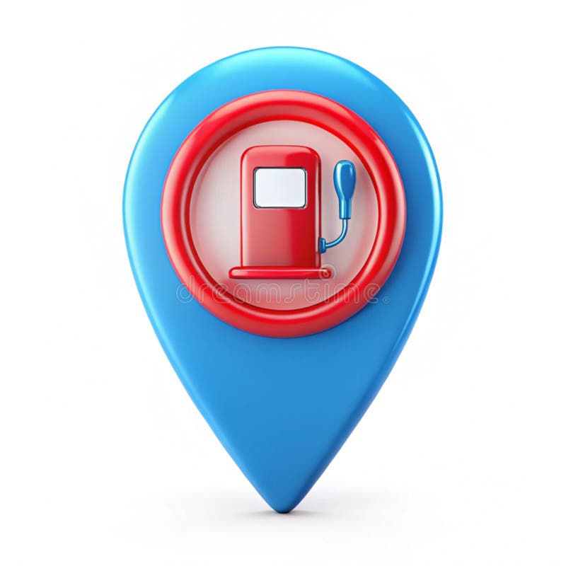 Gas Station Location 3D Icon Isolated Stock Illustration - Illustration ...