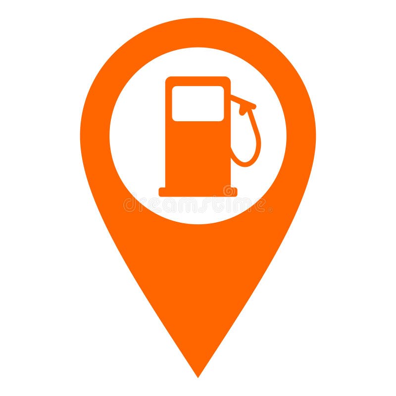Gas Station and Location Pin Stock Vector - Illustration of garage ...