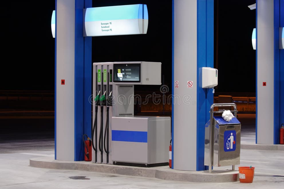 Gas station at night stock image. Image of nightshot, illuminated - 2701167