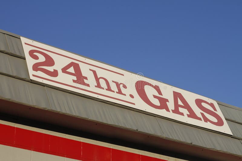 Gas Station Sign stock photo. Image of hours, sign, station - 22321986