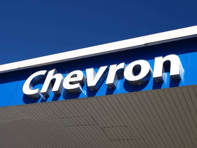 Gas Station Sign of Chevron Editorial Stock Image - Image of concepts ...